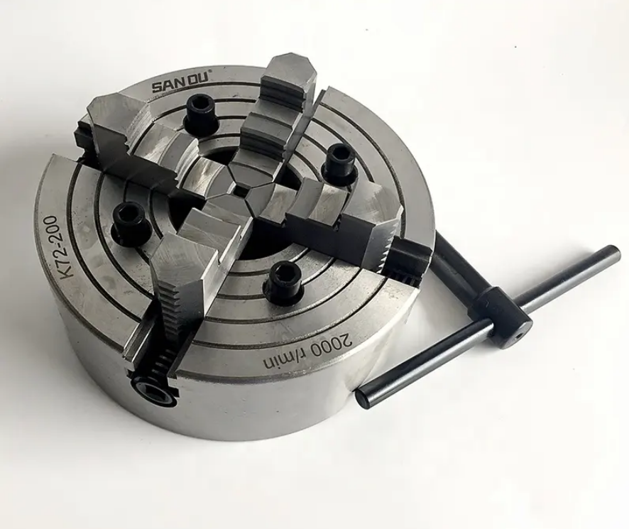 SANOU 4 jaw 200mm 8 Inch manual metal lathe chuck independent chuck K7 ...